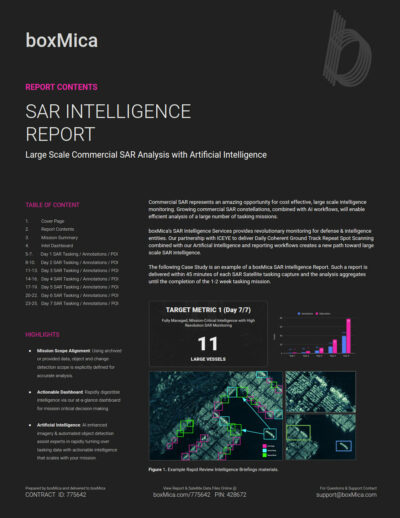 SAR Intelligence as a Service - boxMica